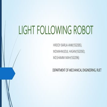 Light Following Robot | PPTX