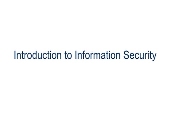 Information Assurance And Security - Chapter 1 - Lesson 1 | PPT