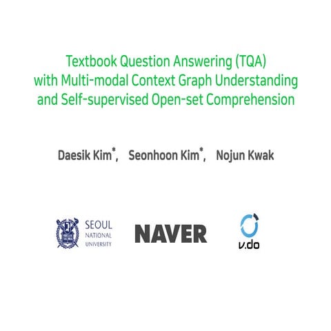Textbook Question Answering Tqa With Multi Modal Context Graph Understanding And Self