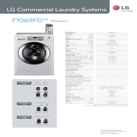 LG Commercial Front End Washing Machine | PDF