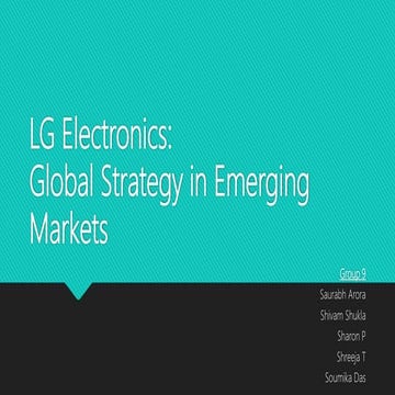 Lg electronics global strategy in emerging markets | PPTX