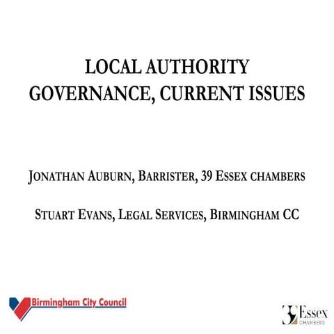 Local Authority Governance, Current Issues | PPTX