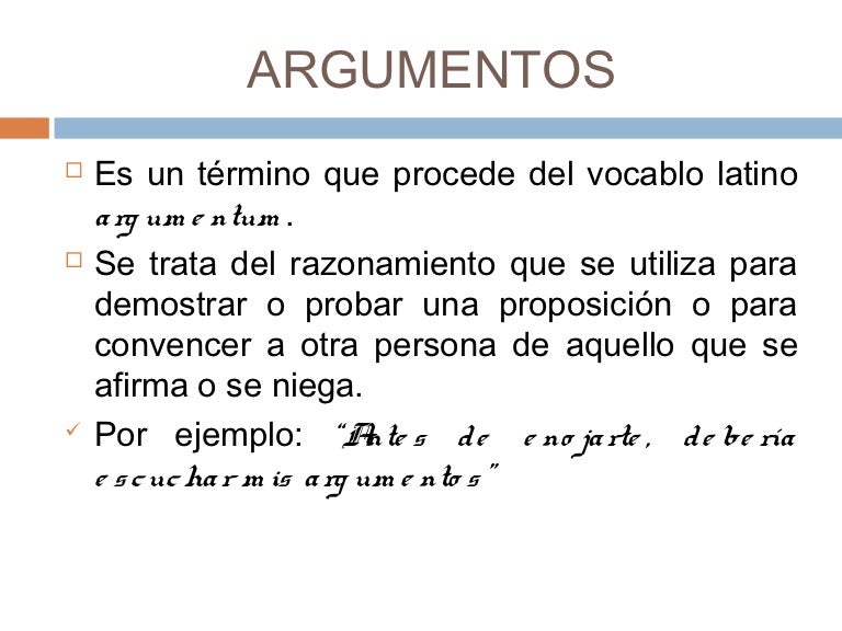 Ejemplos De Argumentos