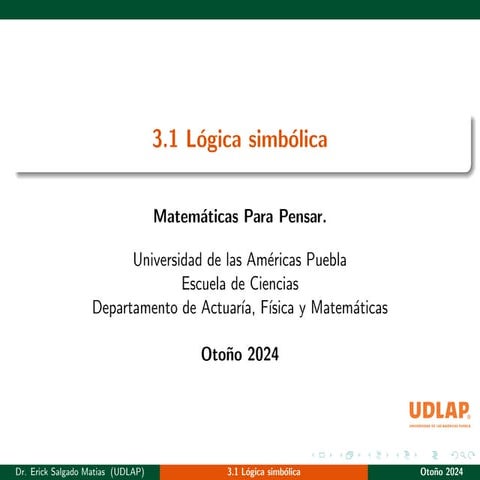 Lógica simbólica | matemáticas básicaaas | PDF