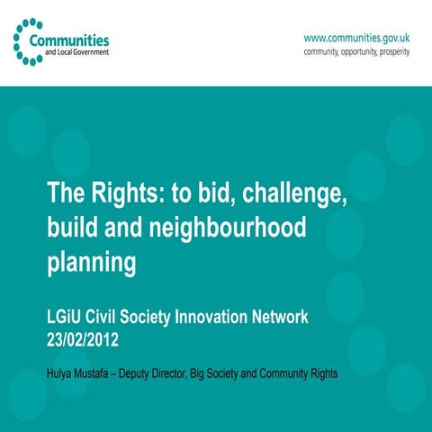 The Community Rights, DCLG - Civil Society Innovation Network 23 Feb ...