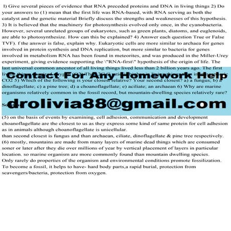 l) Give several pieces of evidence that RNA preceded proteins and DNA.pdf