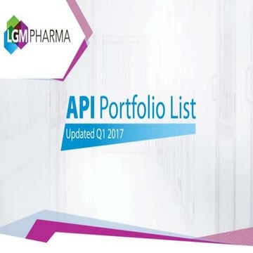 LGM Pharma - API Portfolio List | PPTX