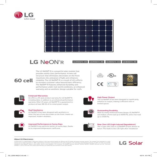 LG NeON R Mono 360W Gloss Black 40mm | PDF | Consumer Electronics ...