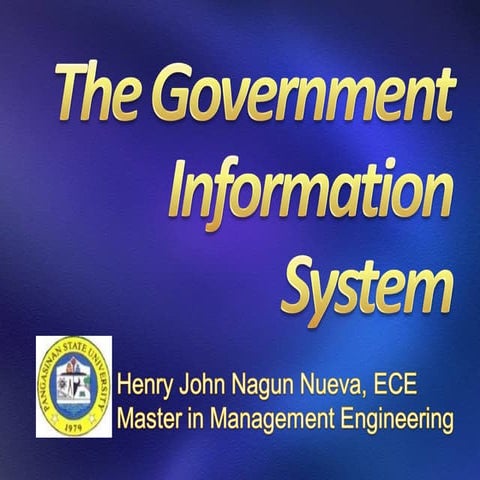 LGU Government Information System (GIS) | PPT