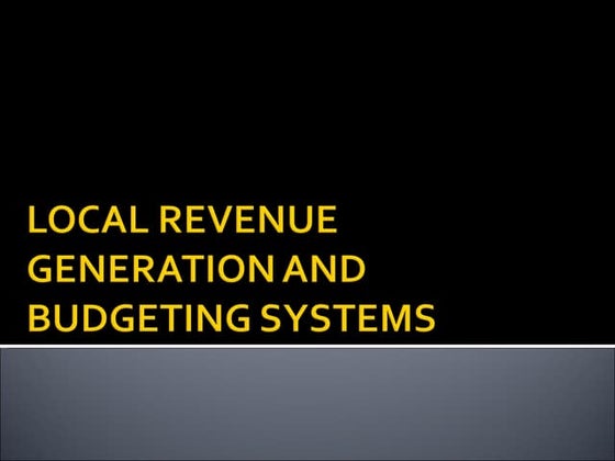 Local government; Financing and Fiscal management | PPTX | Business ...