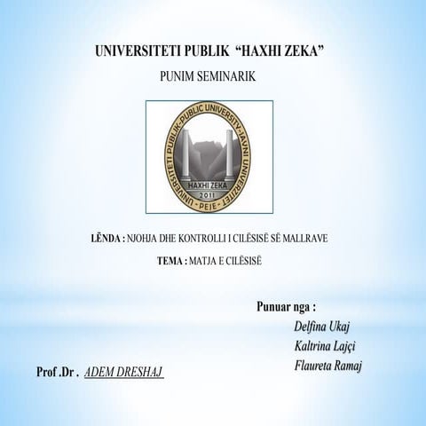 Matja e cilësisë! | PPTX