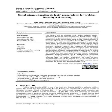 Assessing student perceptions on hybrid learning | PDF