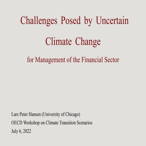 OECD Workshop “Climate transition scenarios: integrating models into ...