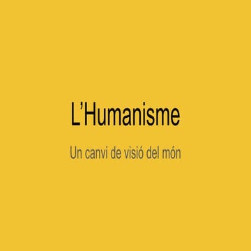 L’Humanisme, aproximació al corrent de pensament | PPT