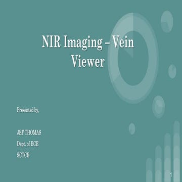 VEIN VIEWER(NIR IMAGING) | PPTX