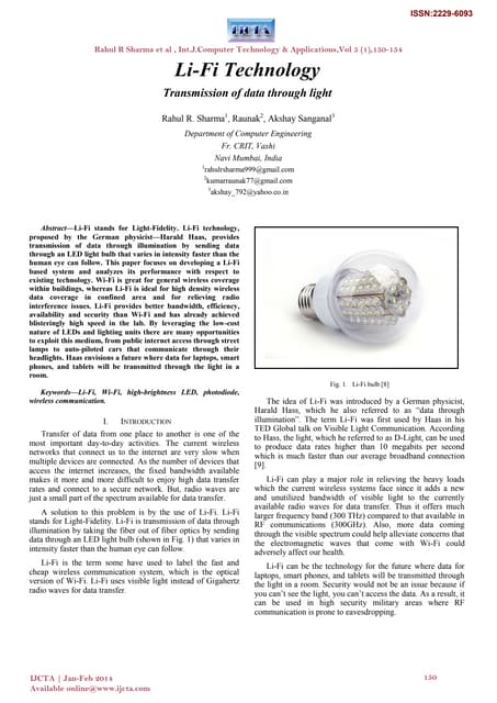 Lifi technology ppt | PPTX | Computer Networking | Computing