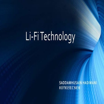 Seminar ppt on li fi technology | PPTX