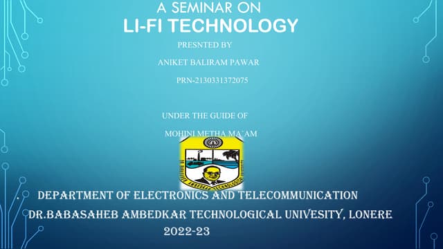 Li-Fi Technology PPT | PDF