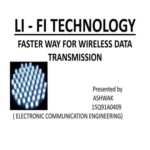 Seminar ppt on li fi technology | PPTX