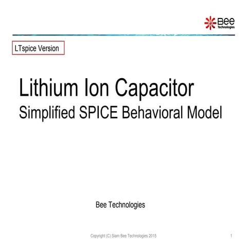 Li-ion Capacitor Model (Simplified Model) LTspice Version | PPT