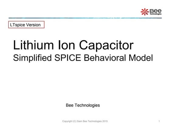 Electric Double-Layer Capacitor(EDLC) of Simple Model using LTspice | PPT