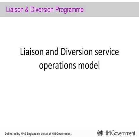 Liaison & diversion implementation and roll out | PDF