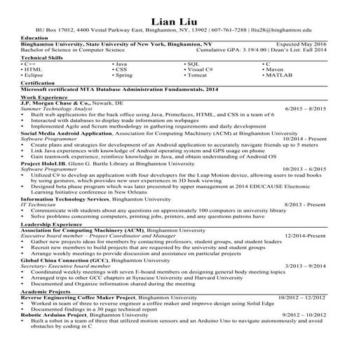 Resume | PDF | Programming Languages | Computing