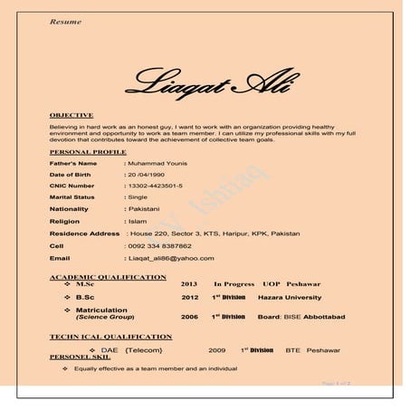 Liaqat new cv | DOCX
