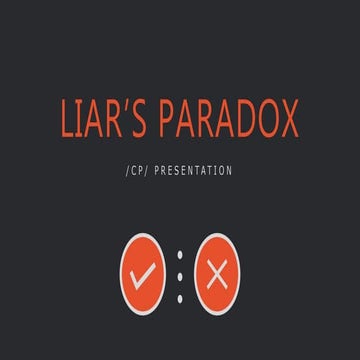 Liar’s paradox | PPT