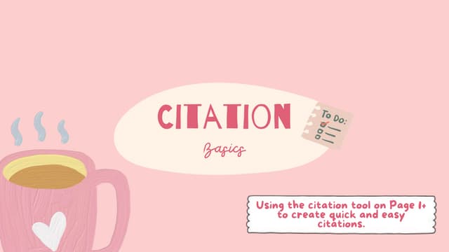 Tutorial Assignment - Citation Basics | PPT Tutorial Assignment - Citation Basics | PPT