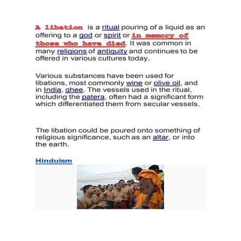 Libation . | DOCX | Buddhism | Religion & Spirituality
