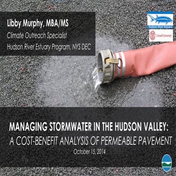 Managing stormwater in the Hudson Valley: a cost benefit analysis of ...