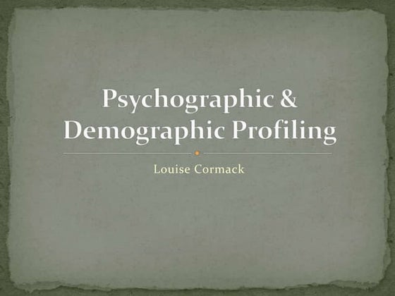 Psychographic and Demographic Audience | PPTX