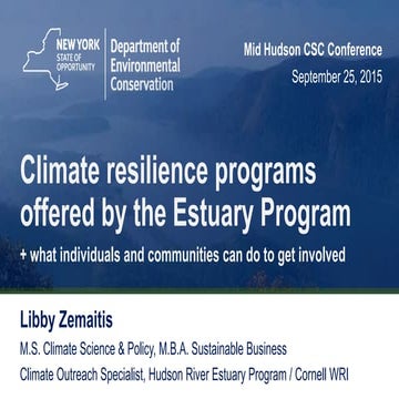 Climate resilience programs offered by the Estuary Program | PDF