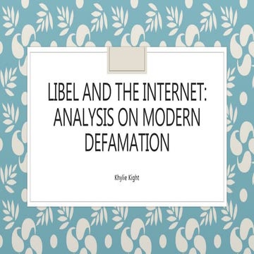 Libel and the internet ppt | PPT