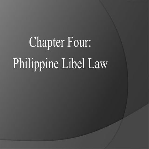 Libel Case. Journalism Topic. | PPTX