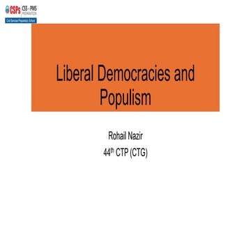 Liberal Democracies and Populism by sir Rohail Nazir | PPT