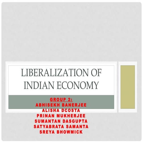 Liberalisation of indian economy | PPTX