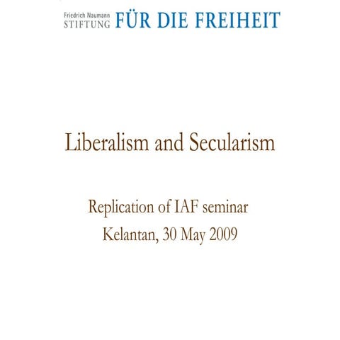 Liberalism And Secularism May 2009 | PPT