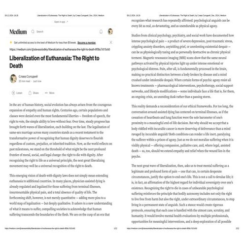 Liberalization of Euthanasia: The Right to Death | PDF