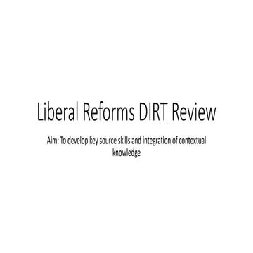 Liberal reforms dirt review lesson power point | PPTX | Retirement ...