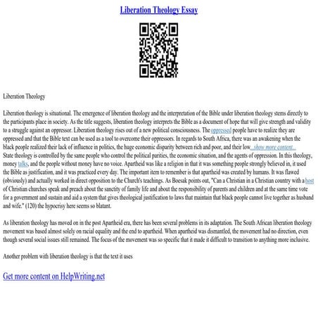 Liberation Theology Essay | PDF
