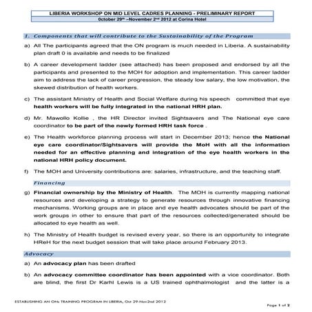 Liberia workshop - Mid level workforce planning | PDF