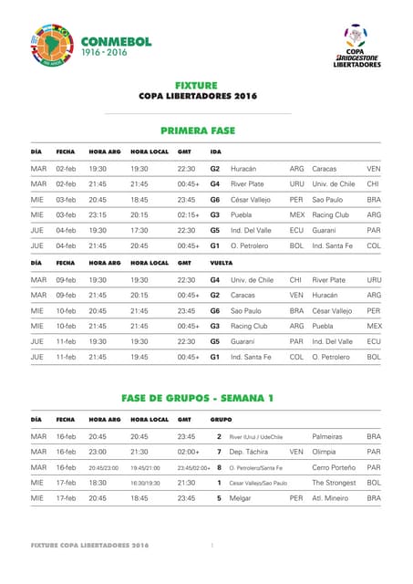 0105 conmebol fixture_digital | PDF