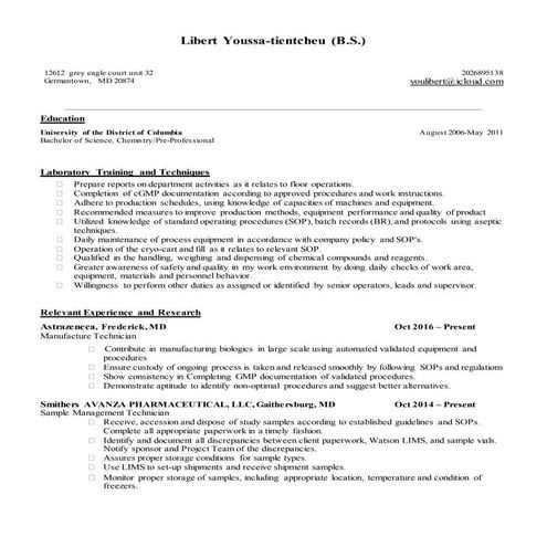 Libert y resume | DOCX