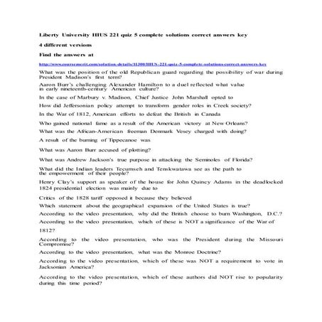 Liberty university hius 222 content quiz 4 complete solutions correct ...