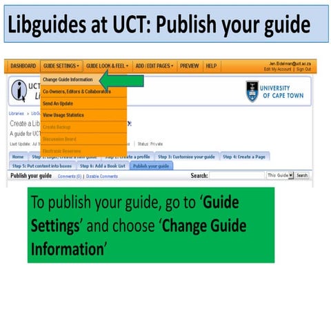 Libguides 2012 publish | PPTX | Desktop Publishing | Computer Software and Applications