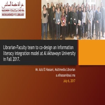 Librarian faculty team to co-design an information literacy integration ...