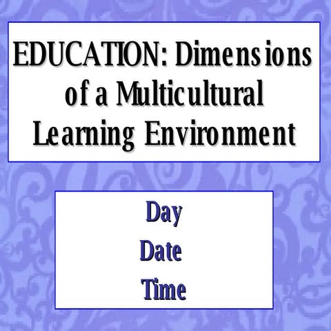 Library Instruction For Multicultural Education Ppt