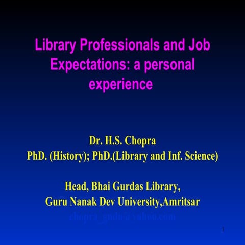 Library Professionals And Job Expectation | PPT